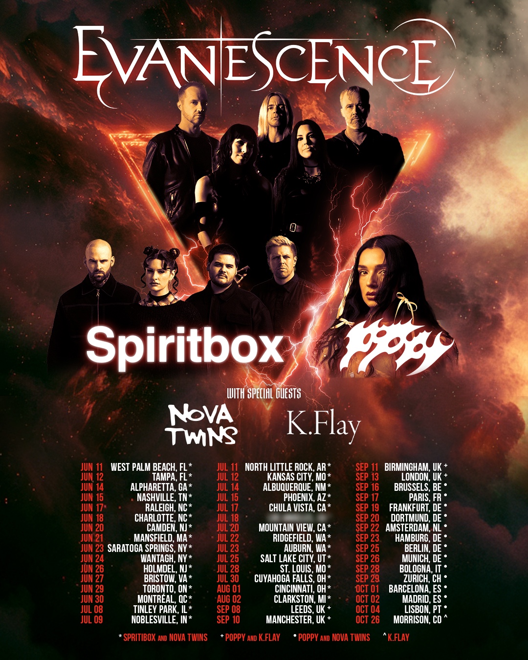 Evanescence Announce World Tour – Spiritbox, Poppy, K. Flay & Nova to ...